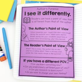 7 Author's Purpose Anchor Charts for Upper Elementary