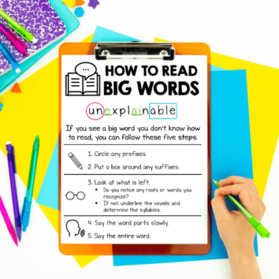 5 Step Process for Decoding Multisyllabic Words - Stellar Teaching Co.