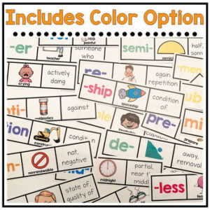 Prefixes and Suffixes Word Wall and Sorting Activity - Stellar Teaching Co.