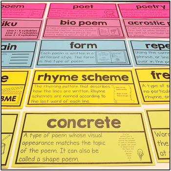 Poetry Word Wall Cards - Stellar Teaching Co.