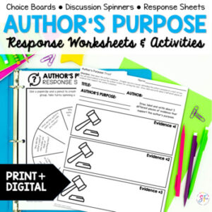 Author's Purpose Activities and Worksheets - Stellar Teaching Co.