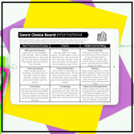 Reading Response Choice Boards For Genre l Print & Digital - Stellar ...