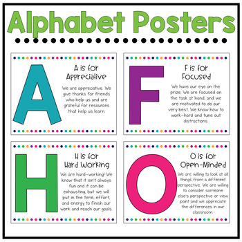 Character Education Alphabet Posters - Stellar Teaching Co.