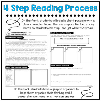 Character Traits Reading Passages, Worksheets and Graphic Organizers ...
