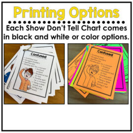 Show Don't Tell Mini Writing Anchor Charts - Stellar Teaching Co.