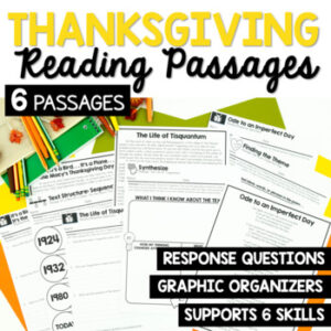 Thanksgiving Reading Passages and Comprehension Activities - Stellar ...