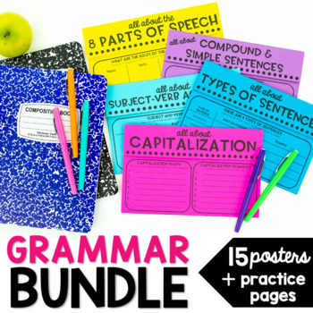 Grammar Poster and Worksheet Bundle - Stellar Teaching Co.