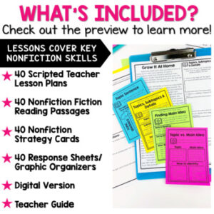 Reading Comprehension Small Group Lessons For Nonfiction Bundle ...