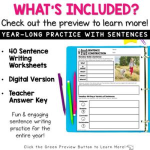 Sentence Writing Routine: Year-Long Routine to Practice Sentence ...