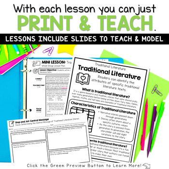 Traditional Literature Reading Mini Lessons: Lesson Plans, Slides ...